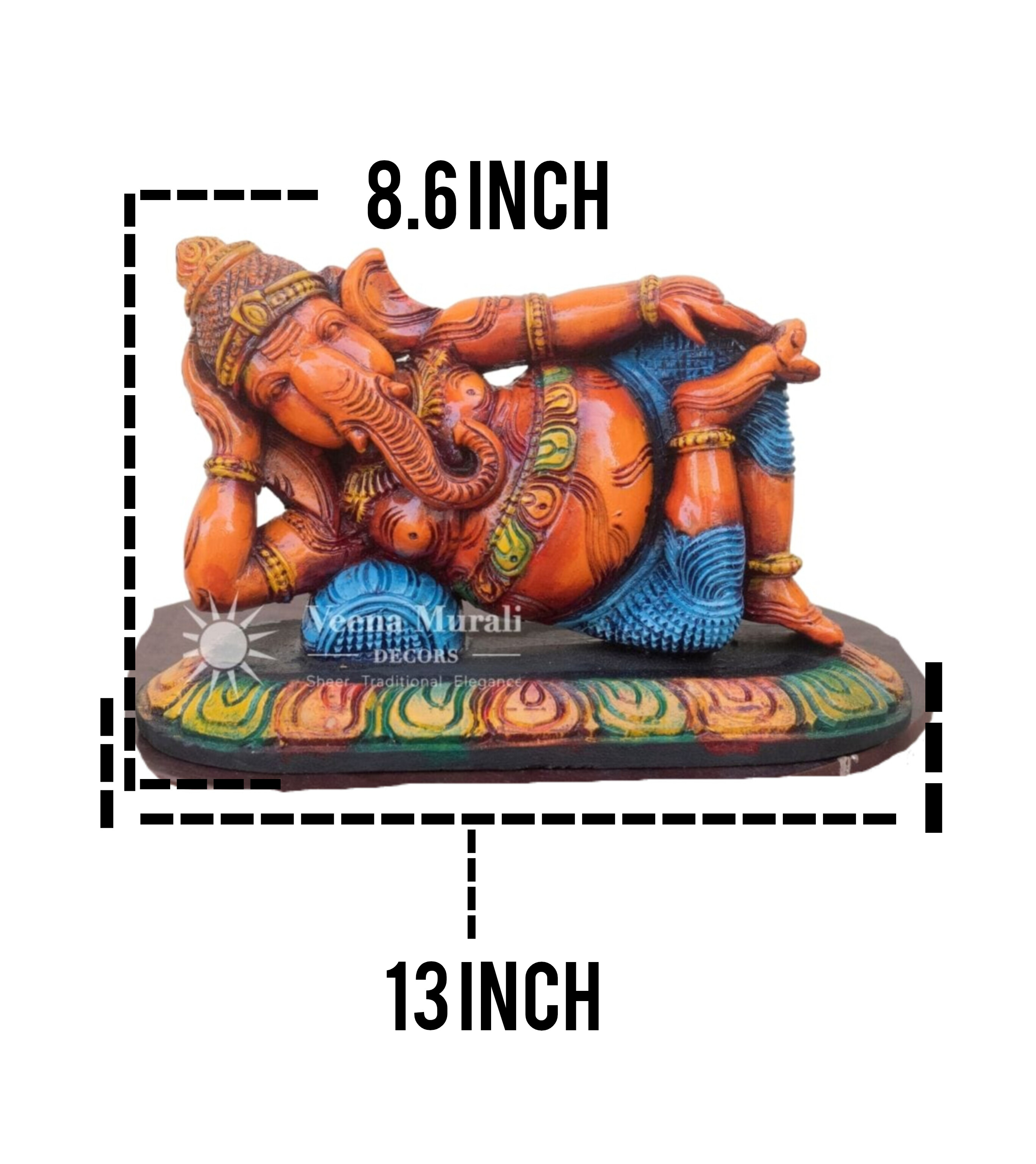 Sleeping Ganesha Wooden Sculpture – Symbol of Comfort, Wealth, and Luxury