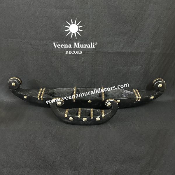 Handcrafted Wooden Kerala Vallam | Traditional Boat Decor